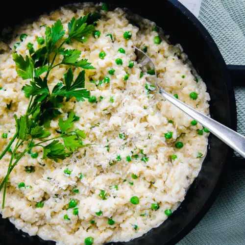Lemon Pea Risotto (Oven Baked) - Family Meals