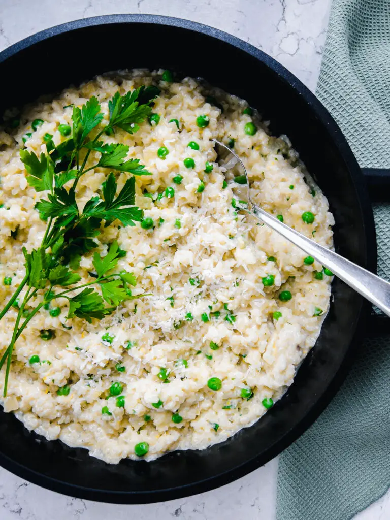 Lemon Pea Risotto (Oven Baked) - Family Meals
