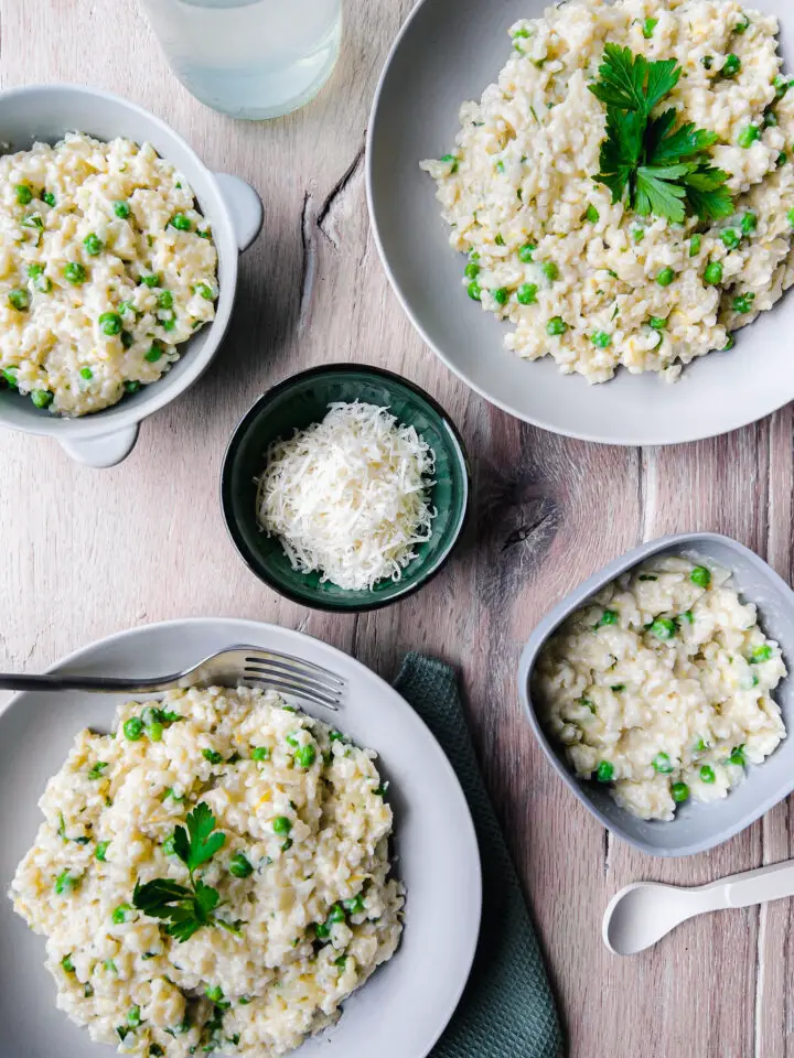 Lemon Pea Risotto (Oven Baked) - Family Meals