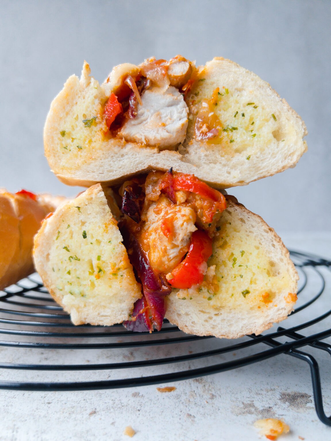 Cheesy Chicken Garlic Bread - Together to Eat - Family Meals