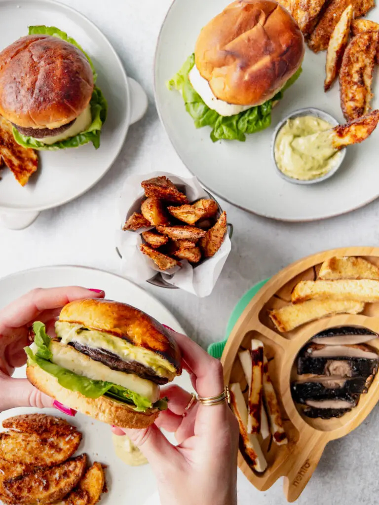 Halloumi and Mushroom Burgers - Together to Eat - Family Meals