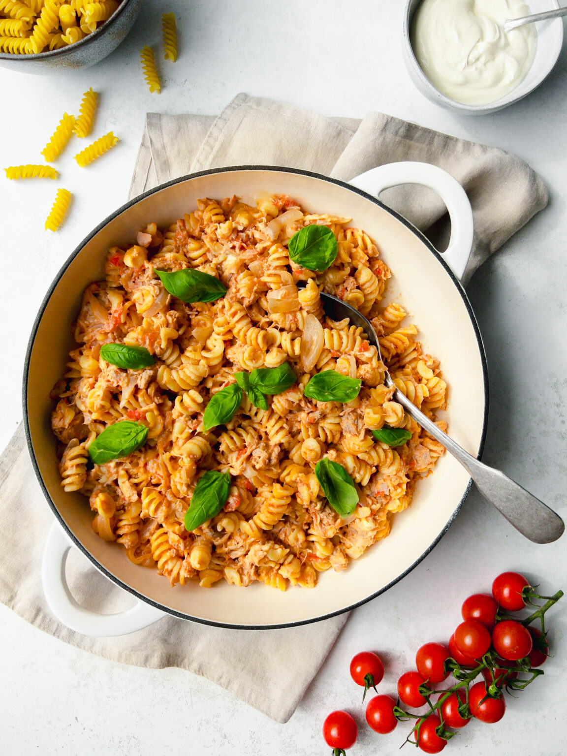 One Pan Cheesy Tuna Pasta - Together to Eat - Family Meals