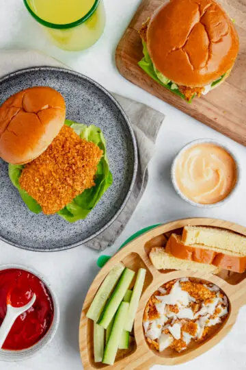 Cod Fillet Burger with Cornflake Crust - Together to Eat - Family Meals