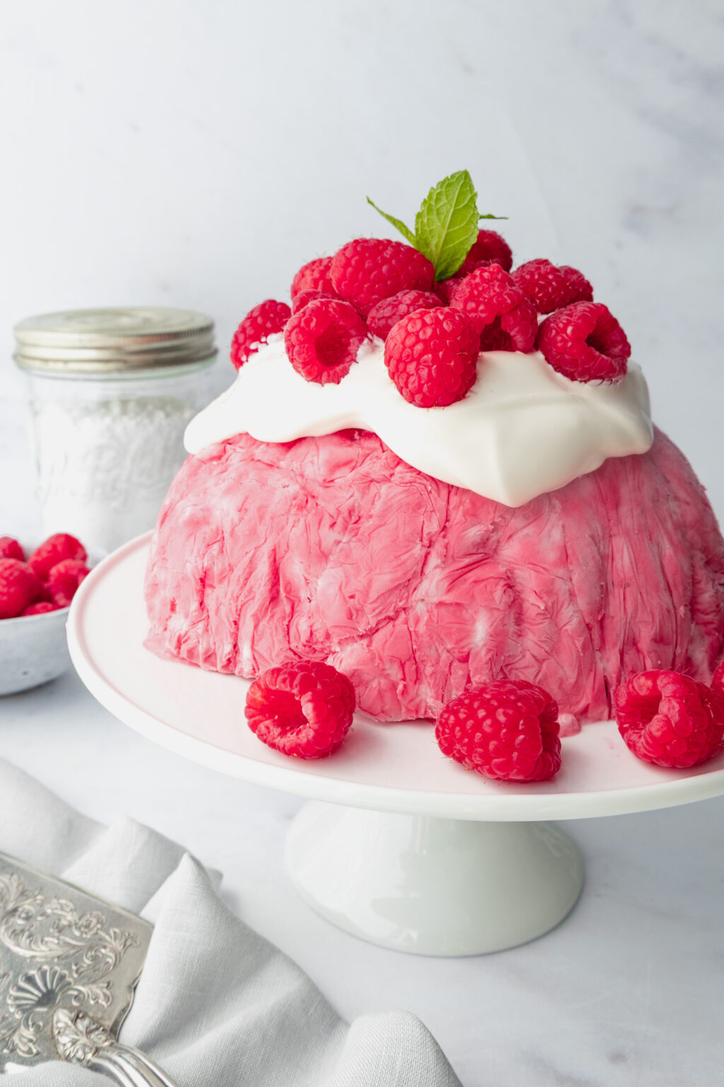 Raspberry Ice Cream Bombe - Together to Eat - Family Meals